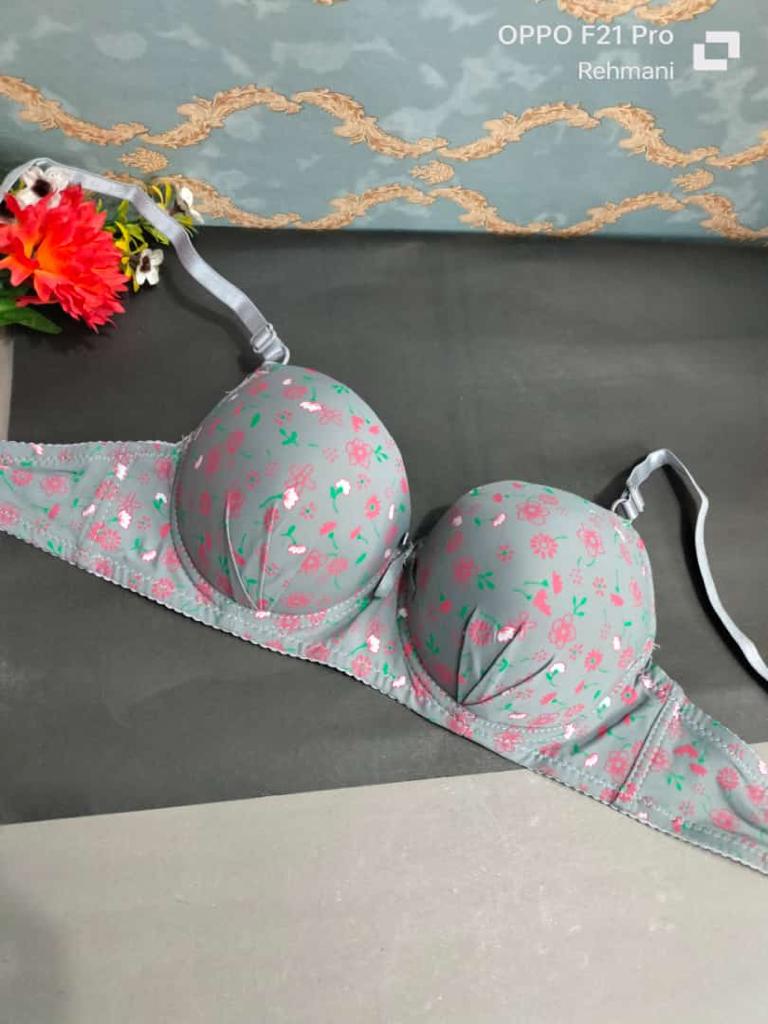 OCEAN PRINTED PADDED BRA – Shestore.pk